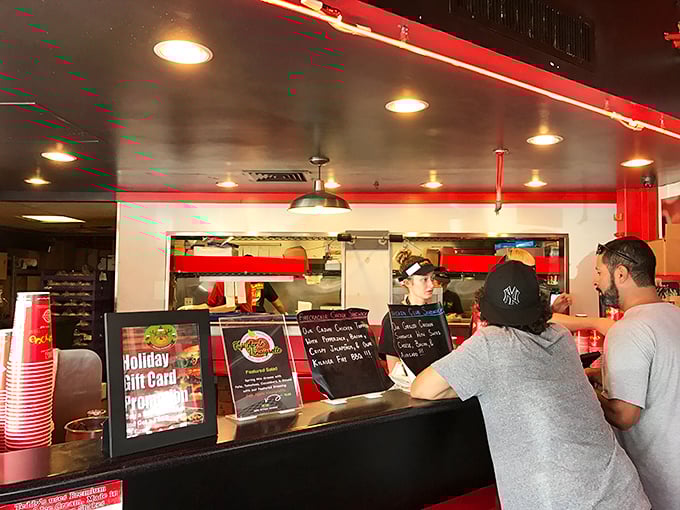 Where the magic happens! This counter is like a burger lover's command center, orchestrating deliciousness.