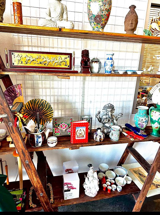 From Buddha to Bollywood, this eclectic decor section is like a passport stamp collection for your living room.