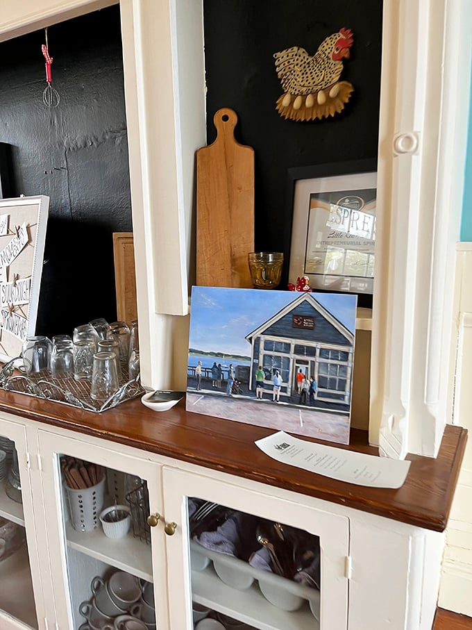 A slice of local life! This cozy corner captures the essence of the bakery &ndash; warm, inviting, and utterly charming.