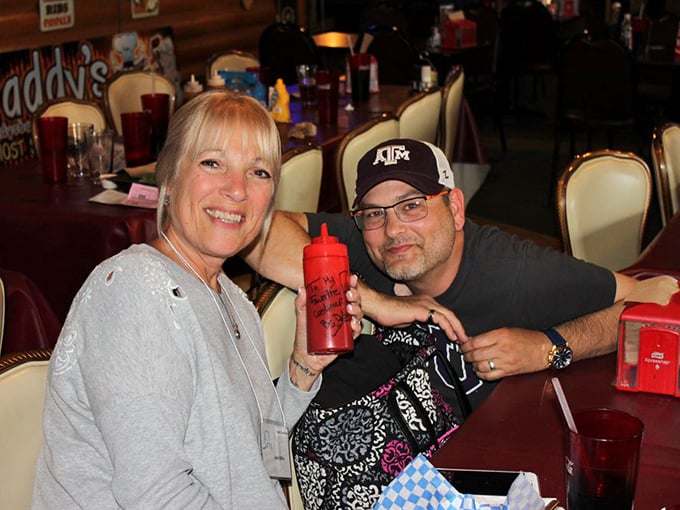 Happy campers indeed! These diners look like they've discovered the secret to eternal BBQ bliss.