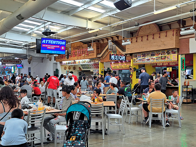 Fuel up for round two of shopping! This bustling dining area serves up energy and local flavors in equal measure.