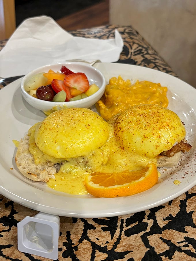 Eggs Benedict, the breakfast of champions. These golden orbs of deliciousness are ready for their close-up.