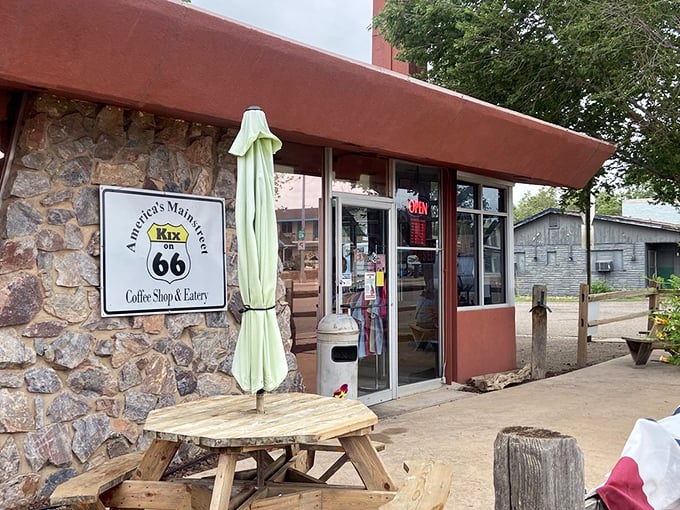 The stone facade entrance promises no pretension inside&mdash;just honest food that's been keeping travelers happy since Elvis was on the radio.