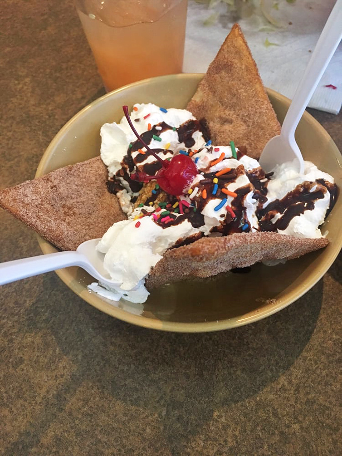 Fried ice cream: Because sometimes you want your dessert to have a little crunch. It's like a warm hug for your cold treat.