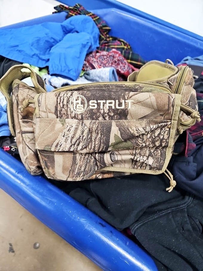 Outdoor gear that's barely seen the outdoors. This camo pack probably costs less than the drive-thru breakfast you had this morning.