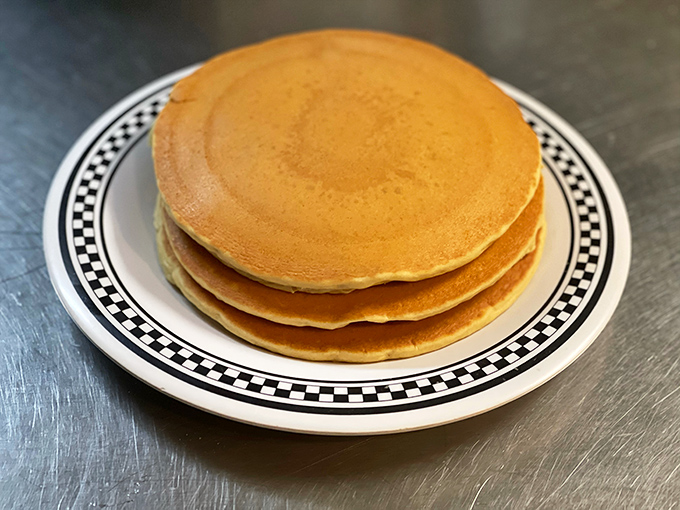 These hotcakes are so perfectly golden, they could pass for edible frisbees. Maple syrup not included, but highly recommended.