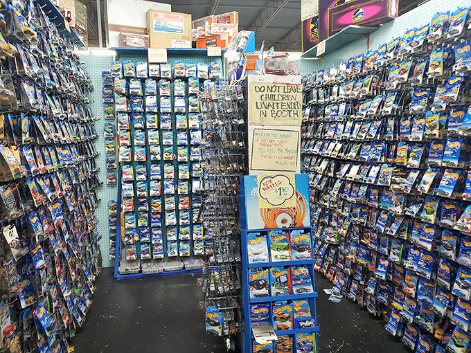 Hot Wheels heaven! Every car collector's childhood dream preserved in miniature. Grown men have been known to squeal with delight here.
