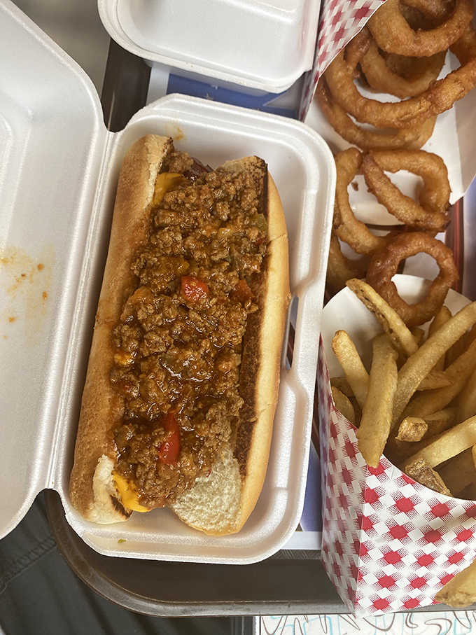 The hot dog that puts the 'great' in 'Great Plains.' Paired with those sides, it's a meal that'll make you stand up and salute.