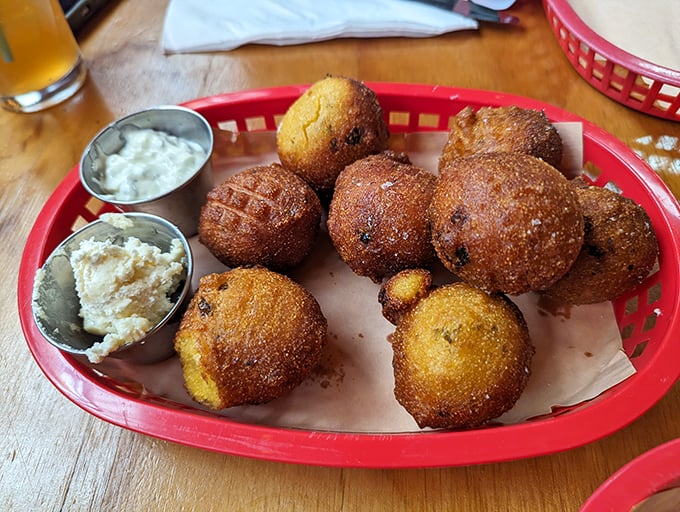 These hush puppies didn't get their name by accident &ndash; one bite of these golden orbs will render you momentarily speechless.