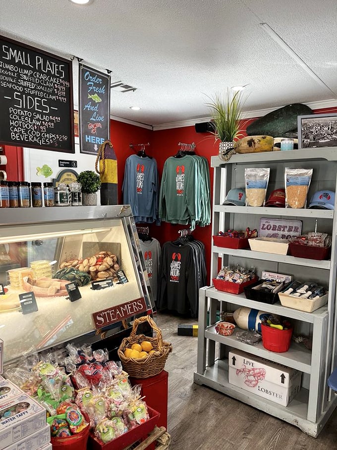 A seafood lover's playground! From live lobsters to branded merch, it's a one-stop shop for all things ocean-to-table.