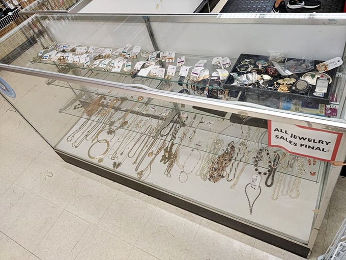 All that glitters isn't gold, but it sure is fun to try on! This jewelry case is a treasure chest of baubles, bangles, and potential "I can't believe it's not designer" moments.