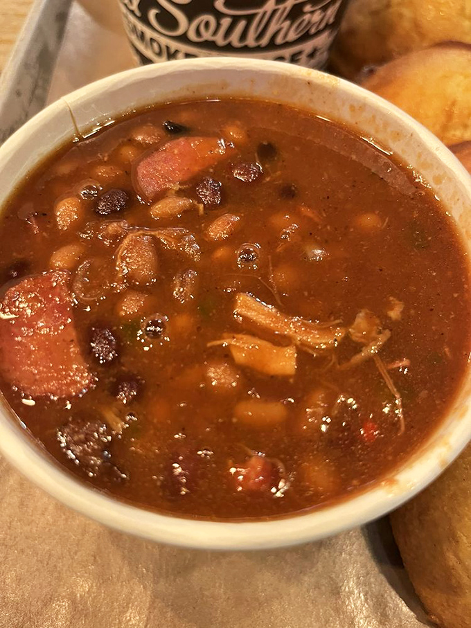 Jimmie Beans: The unsung hero of BBQ sides. It's like a warm, savory hug for your taste buds.
