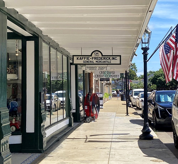 Kaffie-Frederick: Where time stands still, but the cash register still rings. It's like your great-grandpa's attic, but everything's for sale!