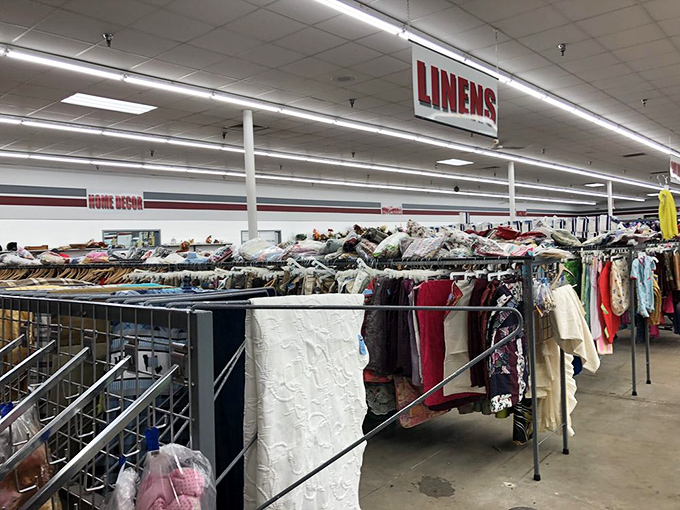 Linen lovers, rejoice! This section is a textile tactile adventure, where thread counts are high and prices are low.