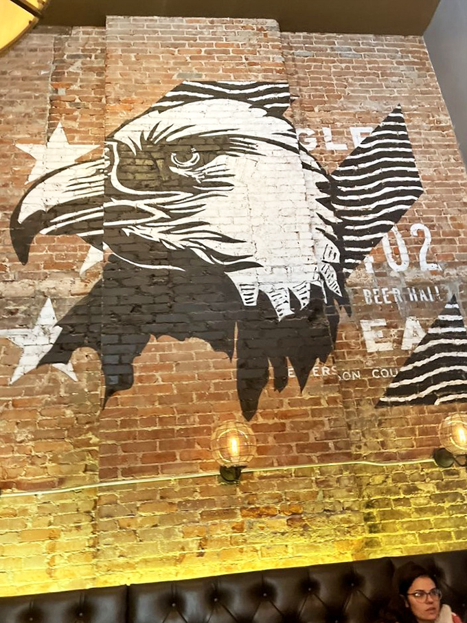 This isn't just wall art&mdash;it's the restaurant's spirit animal watching over diners, ensuring everyone leaves happier than they arrived.