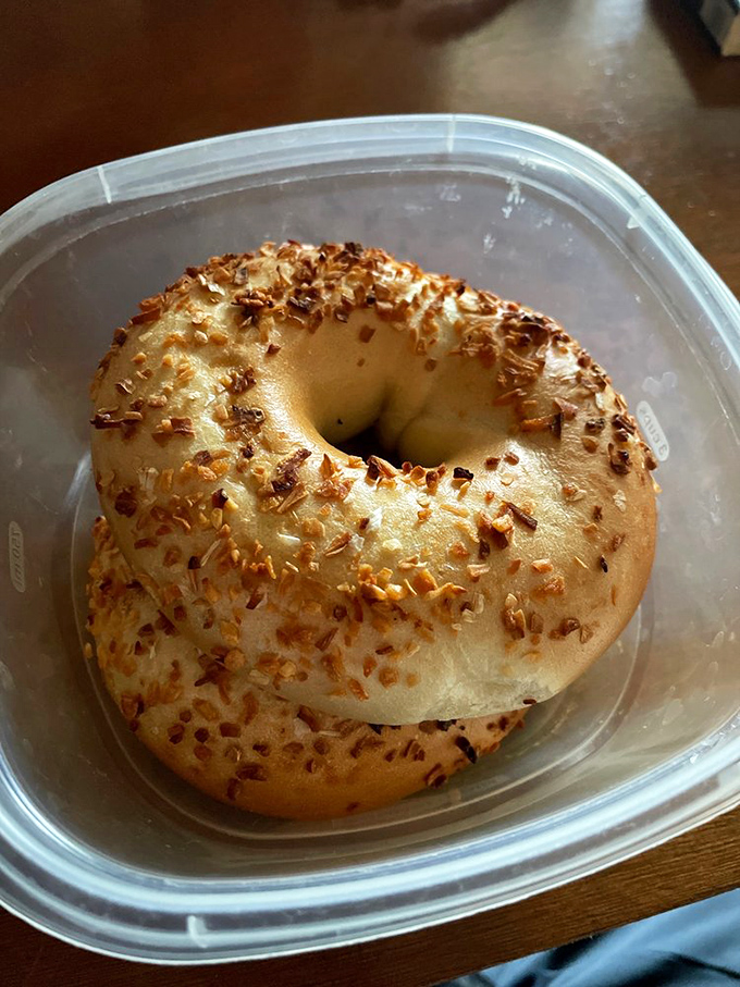 This onion bagel is all dressed up and ready to party in your mouth. It's the ring of flavor that puts a spring in your step.