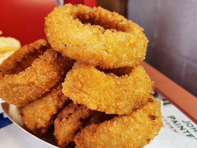 Onion rings so perfect, they could be engagement rings. Who needs diamonds when you have these golden beauties?