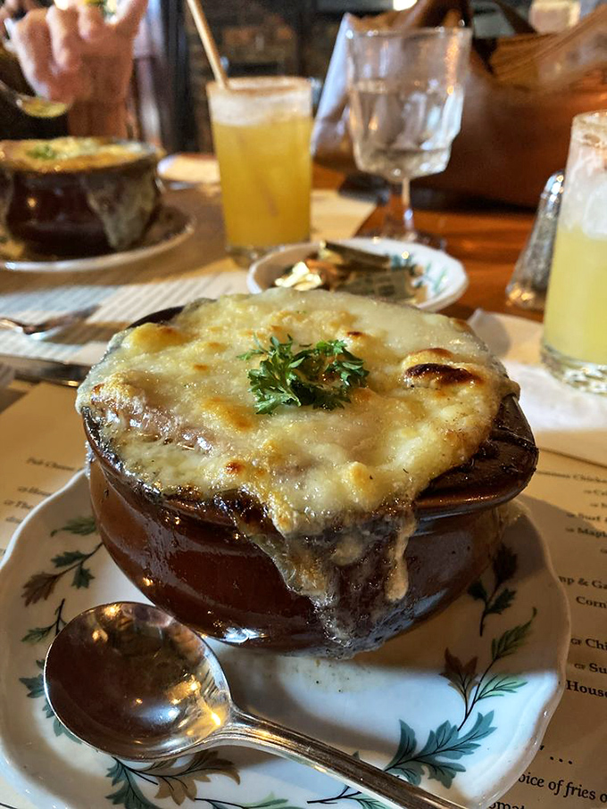 This isn't just soup, it's a cheese lover's jacuzzi! Dive into a bowl of French onion soup so good, it'll make you say "oui, oui!"