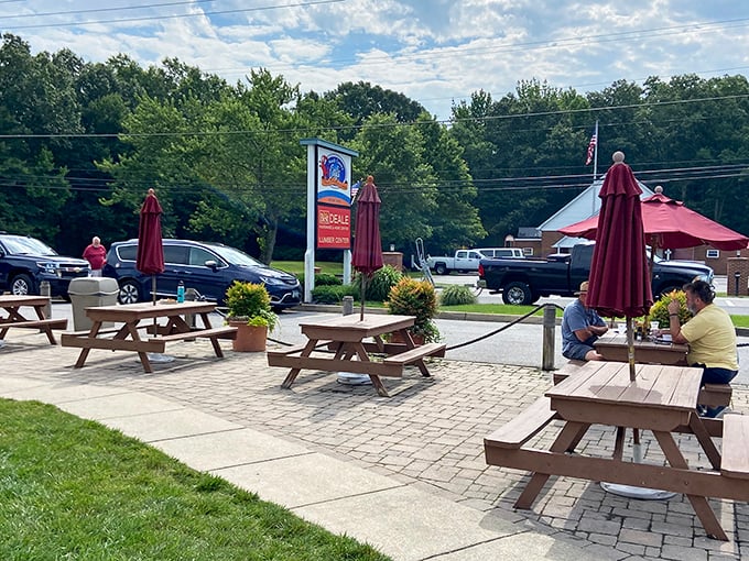 Al fresco feast! These picnic tables are perfect for soaking up sunshine and stuffing your face simultaneously.