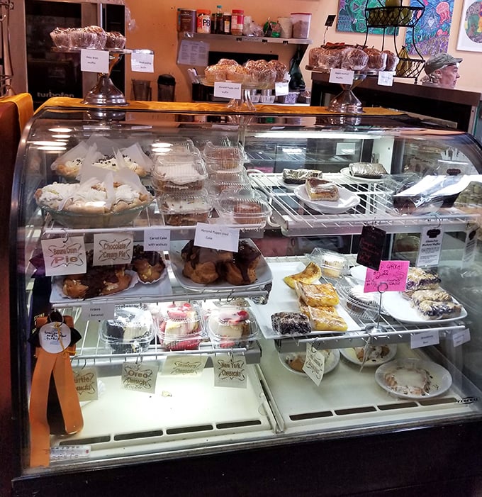 Pastry perfection on parade! This display case is the Louvre of baked goods &ndash; each one a masterpiece of butter and sugar.