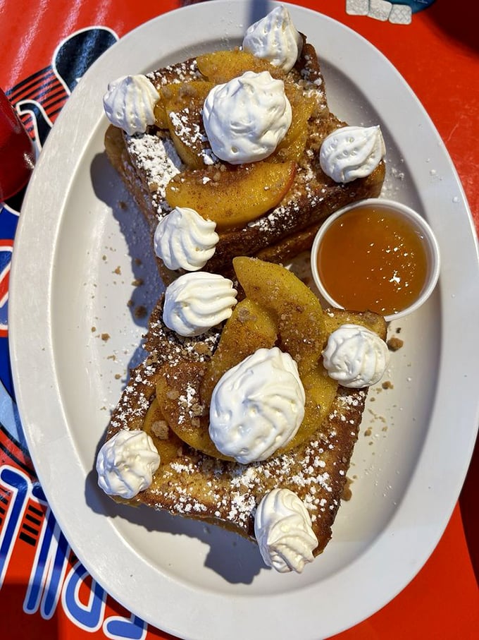 Peach Cobbler French Toast: Because sometimes breakfast needs to masquerade as dessert. It's the Clark Kent of morning meals &ndash; sweet, unassuming, and secretly super.