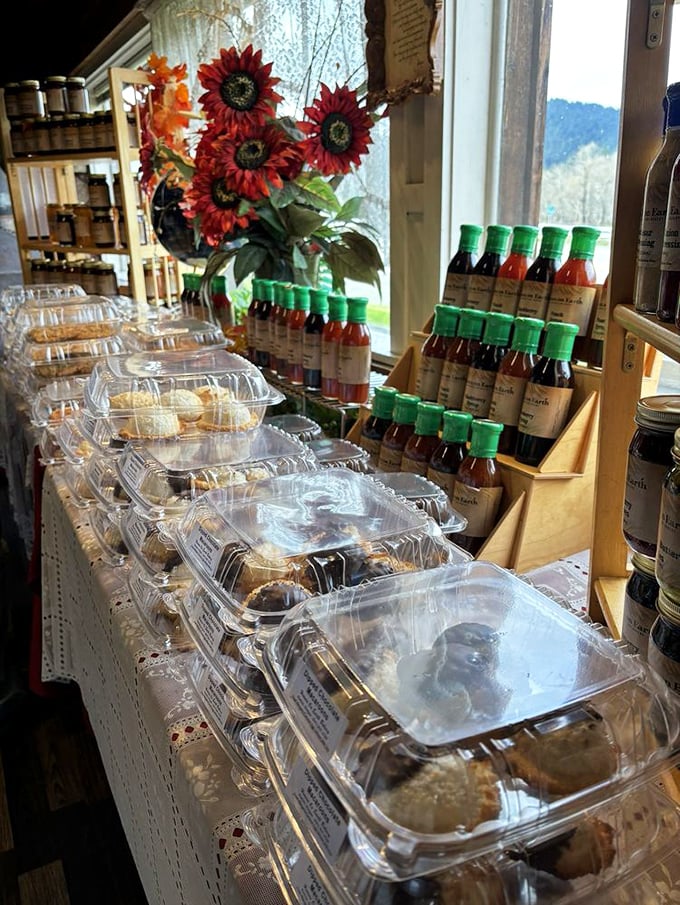 A cornucopia of canned delights! From jams to pickles, it's like your grandmother's pantry got an upgrade.