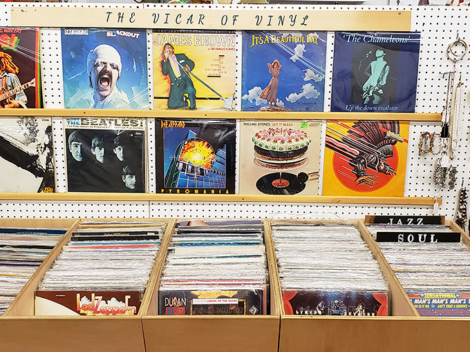 Vinyl paradise or album artwork gallery? Either way, these records are spinning up some serious nostalgia. Can you hear the music already?