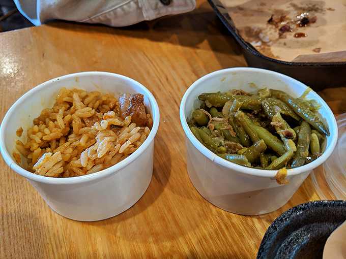 Rice so nice, you'll eat it twice! And those beans? They're the unsung heroes of the BBQ world.