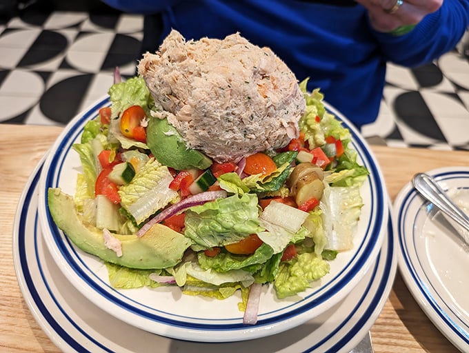 Garden party on a plate! This salad is so fresh and colorful, it might just make you forget you came for the pastrami. Almost.