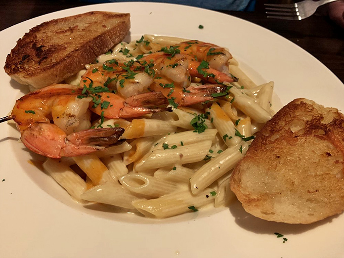 Shrimp pasta that's more exciting than finding money in your old jeans. A twirl of this fork, and you're transported to flavor paradise.