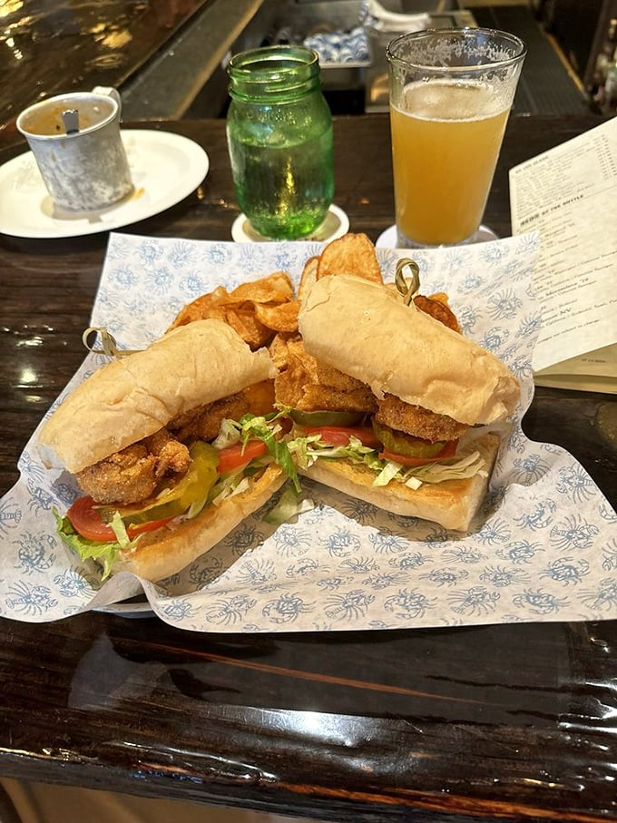 The po' boy that's rich in flavor. This shrimp-loaded sandwich is a New Orleans vacation between two pieces of bread.