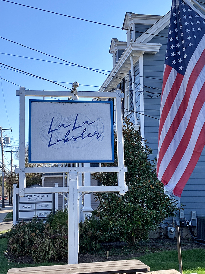 Follow the sign to lobster nirvana! La La Lobster's charming signage is like a lighthouse guiding hungry sailors to port.