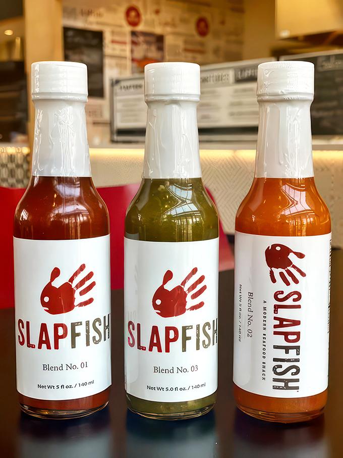 Spice up your life! Slapfish's hot sauces are like the Three Musketeers of flavor - all for one tasty kick and one for all your seafood cravings.