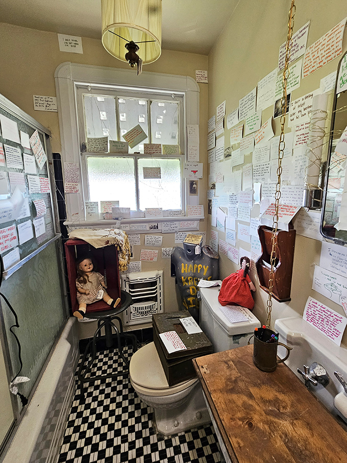 Shhh... it's the room where secrets go to retire! This quirky corner is like a confessional booth for inanimate objects.