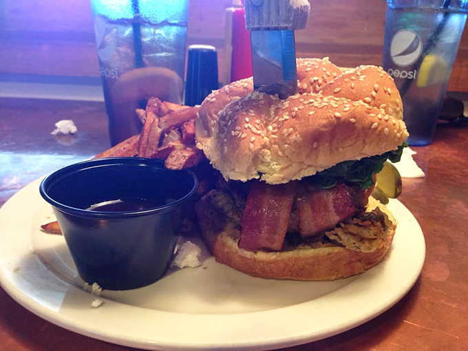 The Wadmalaw Burger: Where 'big enough to share' meets 'too good to actually share'.