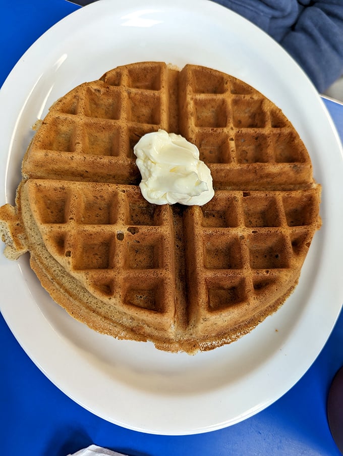 The waffle iron's magnum opus. Golden, crispy, and ready for its syrupy close-up.