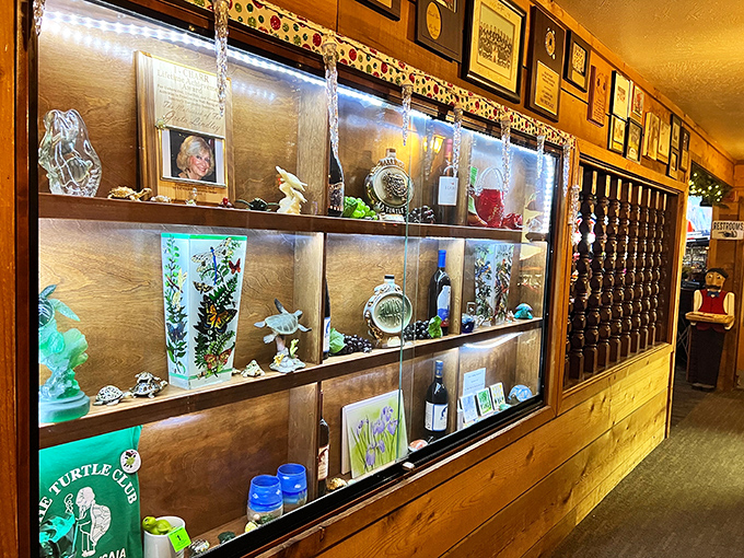 Part museum, part restaurant, all awesome! This wall display is like the Louvre of local memorabilia, with a side of prime rib.