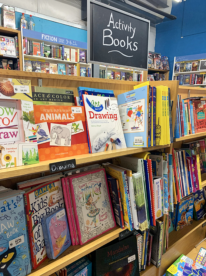 Unleash your inner Picasso! The activity book section is where boredom goes to die and creativity comes alive.