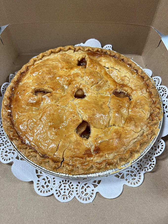 Hello, gorgeous! This golden-brown apple pie is so photogenic, it could break Instagram faster than a cat video.