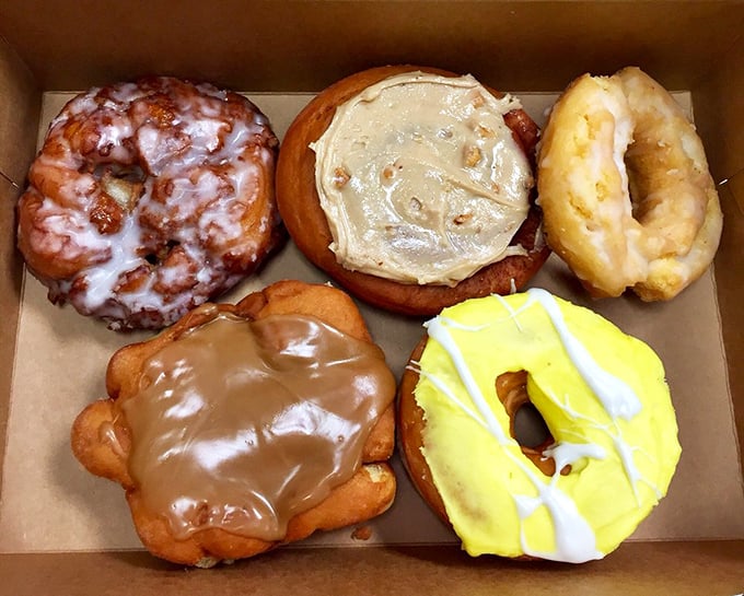 A box of pure joy! These assorted donuts are like a greatest hits album &ndash; every track's a winner.