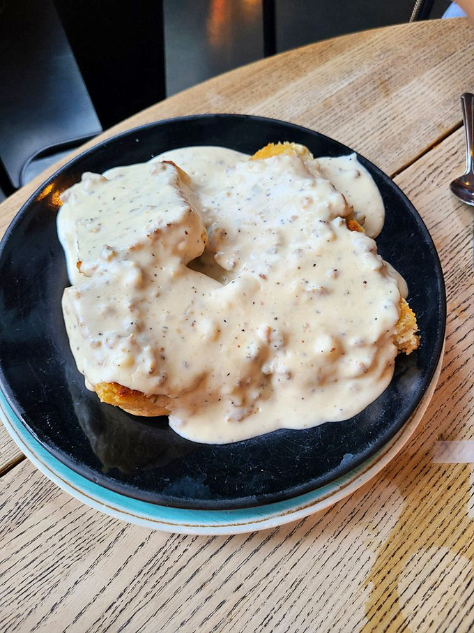 Biscuits and gravy: the breakfast equivalent of a warm hug from your favorite aunt. Comfort food that speaks to your soul.