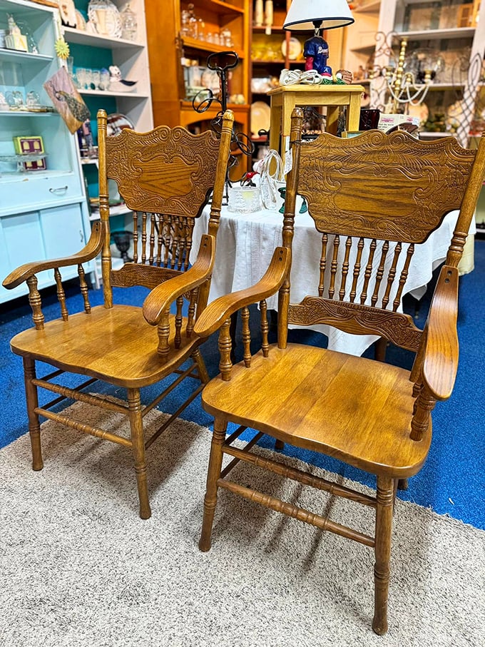Take a seat and stay awhile. These chairs have weathered decades of family dinners and are ready for new stories.