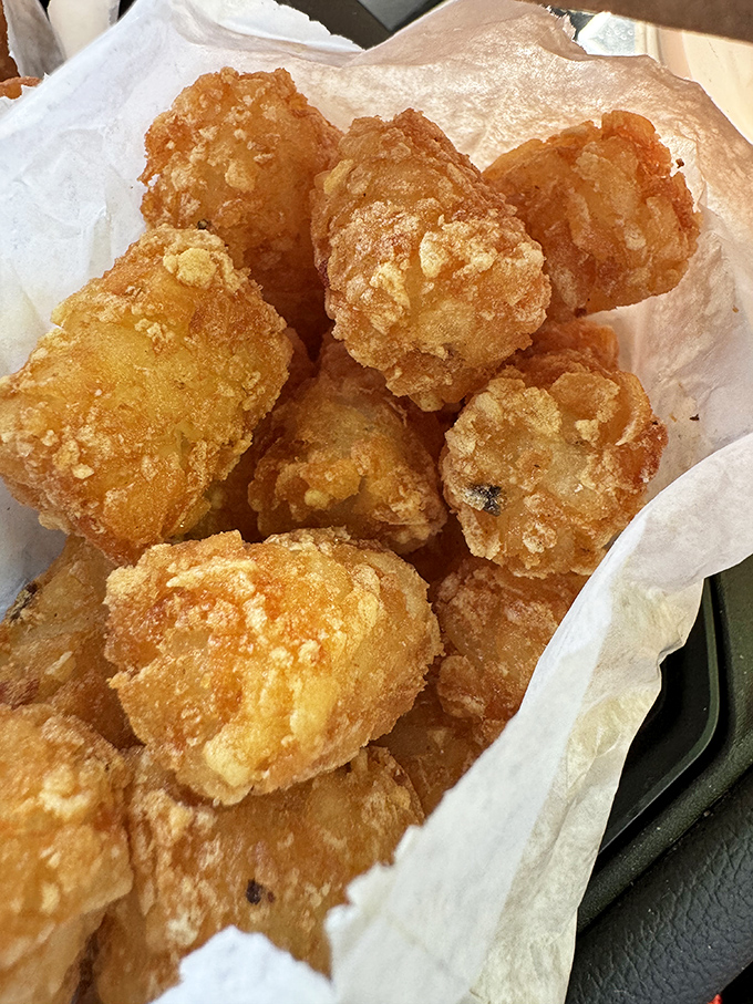 Crispy, golden nuggets of potato perfection. These tots are what Napoleon Dynamite's dreams are made of!