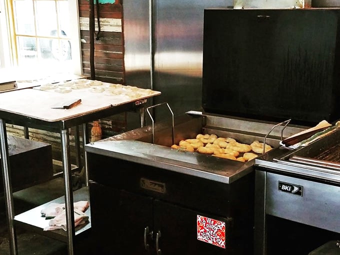 The birthplace of joy! This fryer is where ordinary dough becomes extraordinary doughnuts. It's like watching the Big Bang of breakfast, with each bubble a new doughnut universe being born.