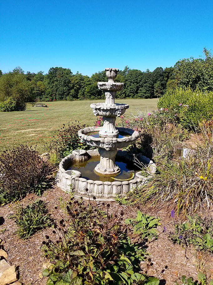 A fountain fit for a fairy tale. Toss a coin and wish for... well, probably not indoor plumbing. That's already been taken care of.