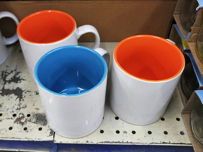 Mug shot! These cheerful cups are ready to caffeinate your mornings and add a pop of color to your kitchen shelf.