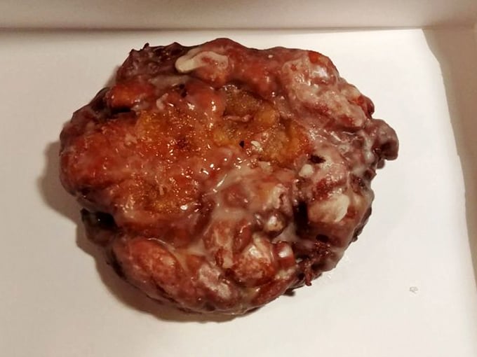 The peach fritter: A Southern belle in donut form. It's got more curves than a country road and twice the charm.