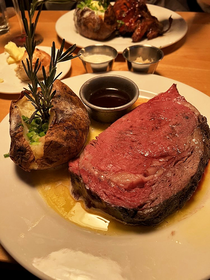 This prime rib dinner isn't just a meal, it's a religious experience. Complete with a baked potato sidekick that's not to be underestimated.