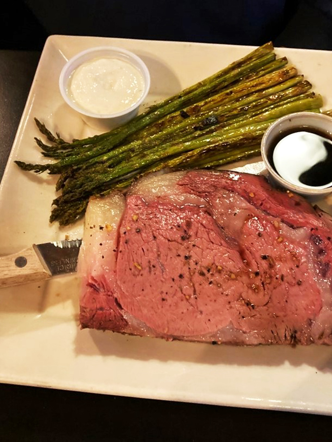 Behold, the holy grail of dinners! This prime rib plate is so good, it might just bring peace to the Middle East… or at least to your taste buds.