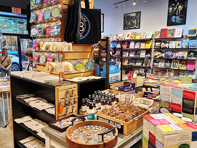 Bookish treasures abound! From quirky pins to local honey, it's like a farmer's market for your inner word nerd.